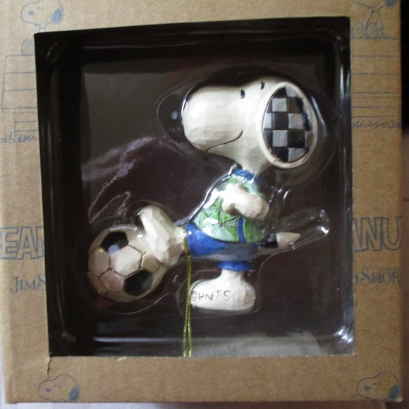 Jim Shore | Accents | Jim Shore Enesco Peanuts Snoopy Soccer Mini Figurine New | Poshmark